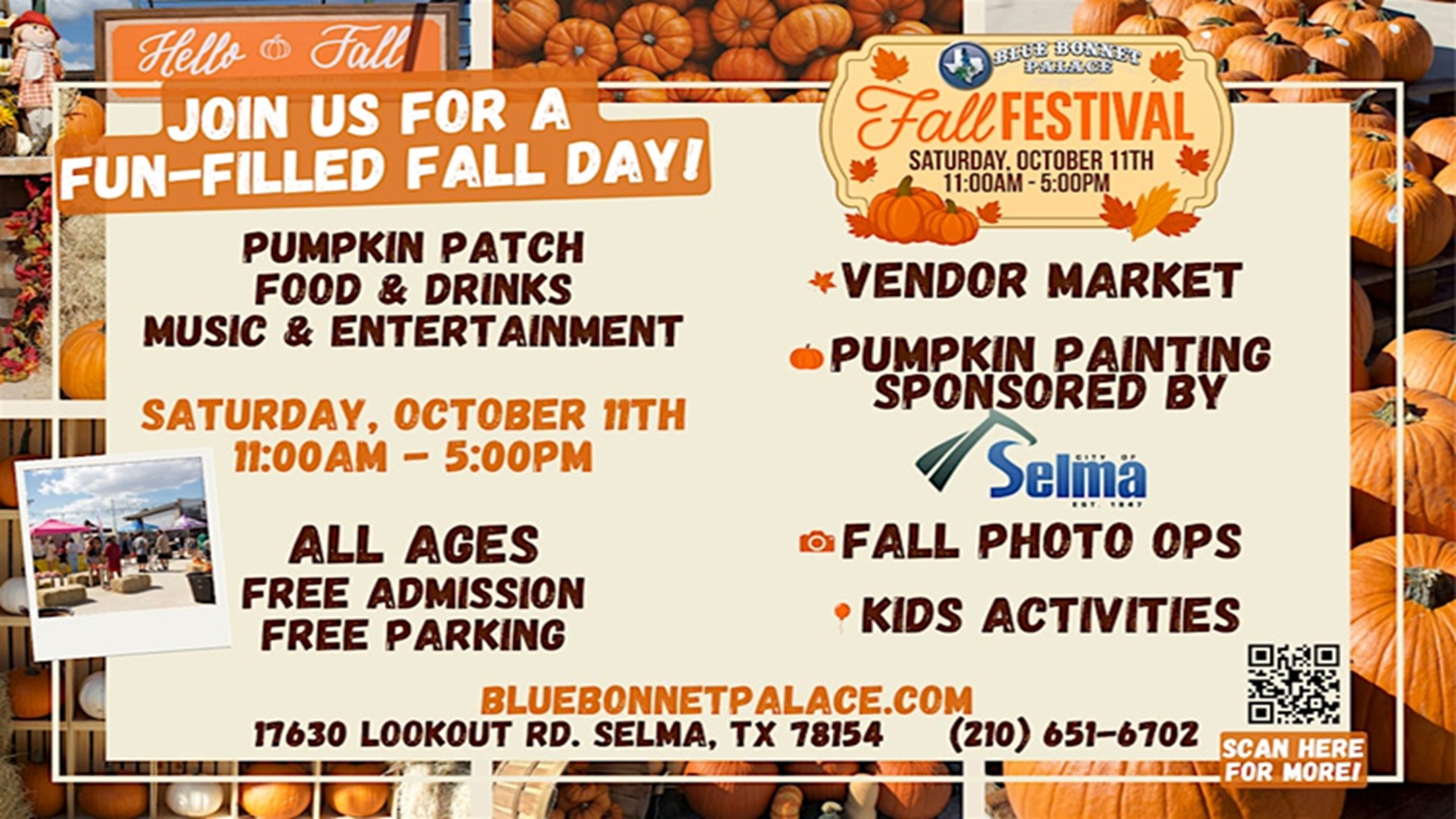 2nd Annual Fall Festival & Pumpkin Patch at Bluebonnet Palace - The New ...